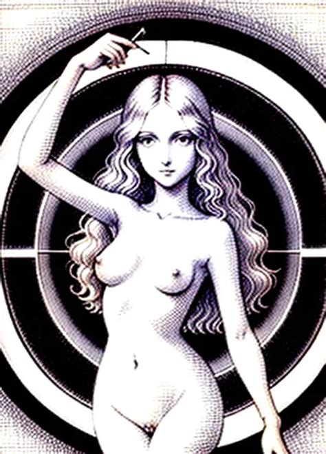 Dopamine Girl A Pen And Ink Drawing Of Small Centered Square Diagram Of Vitruvian Man By