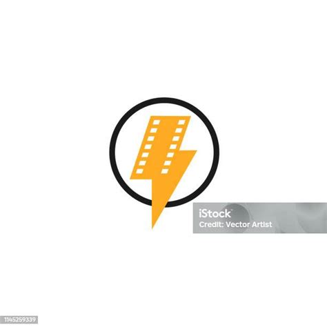 서클 링 아이콘 디자인 번개 필름 스트립 벼 락 영화 그림입니다 0명에 대한 스톡 벡터 아트 및 기타 이미지 0명 개념 개념과 주제 Istock