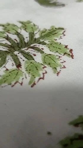 White Jaipur Hand Block Printed Cotton Double Bed Sheet Size 90108