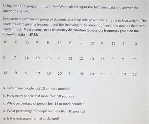 Using The Spss Program Through Vm Ware Please Input