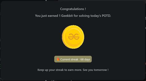 day 68 of 100daysofcode nailing geeksforgeeks problem ganesh shete