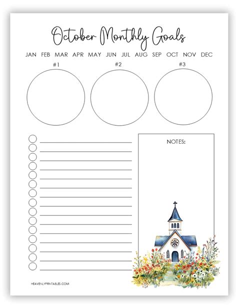 October Calendar Planner Free Pdf Printable Heavenly Printables