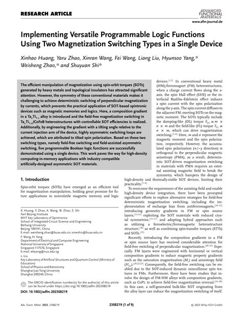 Implementing Versatile Programmable Logic Functions Using Two Magnetization Switching Types In A