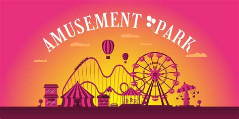 Amusement Park Horizontal Banner Design Template Circus Carousels
