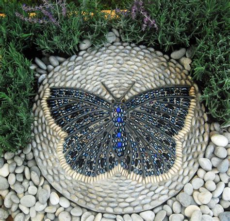 Garden Feature Butterfly Mosaic Pebble Mosaic Mosaic Mosaic