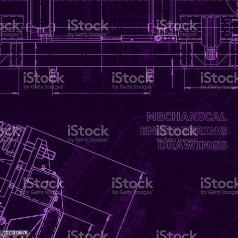 벡터 엔지니어링 그림입니다 커버 전단지 보라색 사이버 공간 건설 기계류에 대한 스톡 벡터 아트 및 기타 이미지 건설 기계류 건설 산업 건설 장비 Istock