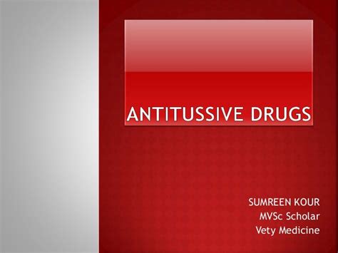 Antitussive Drugs