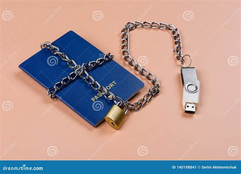 Biometric Passport Electronic Control Over Humanity Stock Image