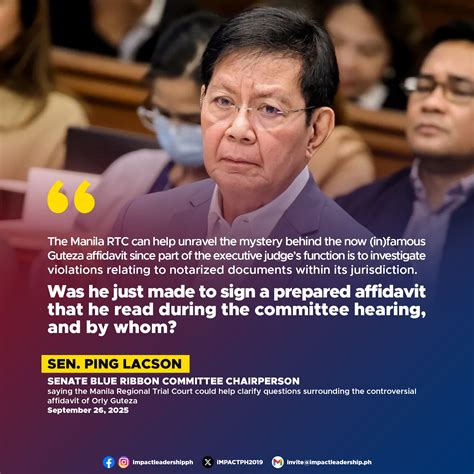 Impact Lacson Manila Rtc Can Probe Mystery Behind Guteza Affidavit
