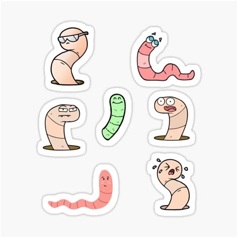 Funny Worms Stickers Sticker For Sale By Dizzydark97 Redbubble