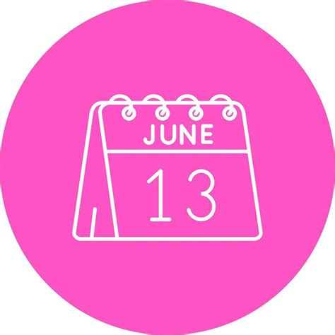 13 De Junio Línea Color Circulo Icono 36970085 Vector En Vecteezy