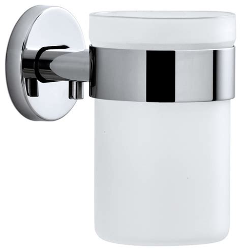 Blomus Areo Wall Mounted Toothbrush Glass Matte Steel Plastic