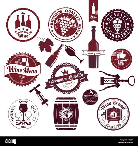 Wine Icons Set Design Vector Stock Illustration Stock Vector Image