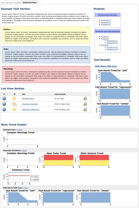 jenkins sectioned view plugin