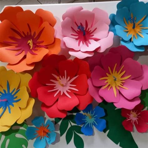 10 Flores De Papel Moana 40302010 Cm Hibisco Elo7