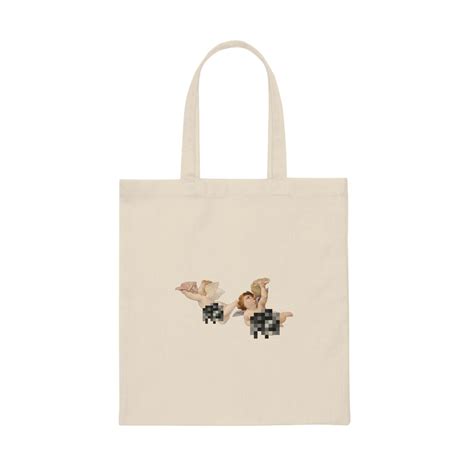 Cherub Censored Renaissance Graphic Art Canvas Tote Bag Etsy
