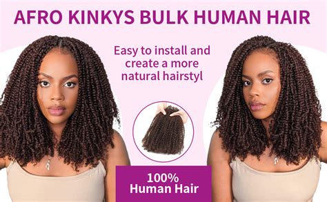 Geogroket Afro Kinkys Bulk Human Hair For Permanent Micro