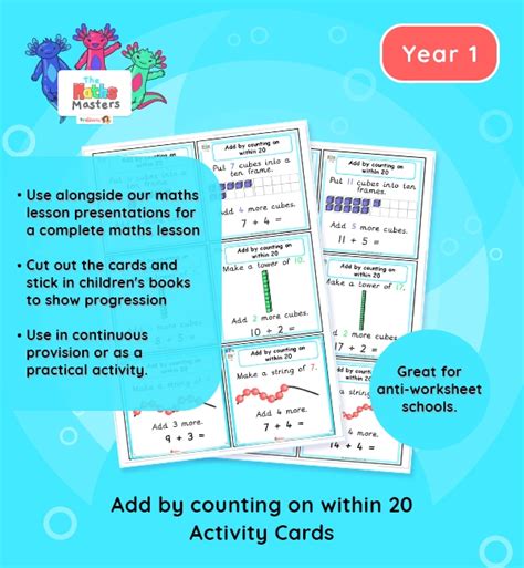 Year 1 Adding To 20 By Counting On Activity Cards Year 1 Addition And Subtraction Worksheets