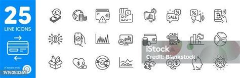 윤곽선 아이콘 세트 선 그래프 충성도 포인트 및 스트레스 아이콘 웹 사이트 앱의 경우 벡터 그래프에 대한 스톡 벡터 아트 및 기타 이미지 Istock
