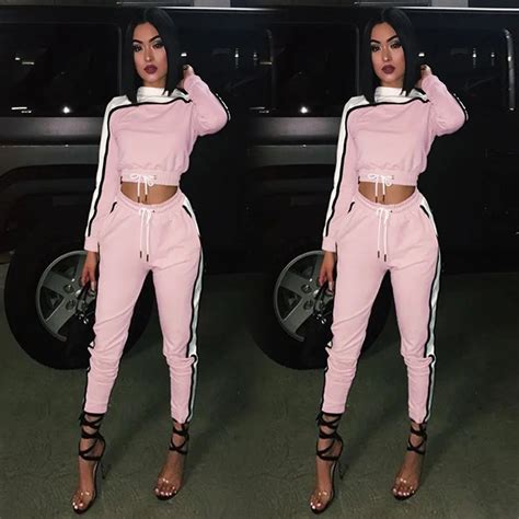 2018 Spring Autumn Pink Women Long Sleeve Sporting Suit Hoodies