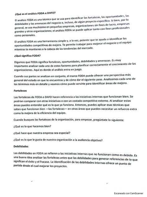 Análisis Foda Marketing Pdf