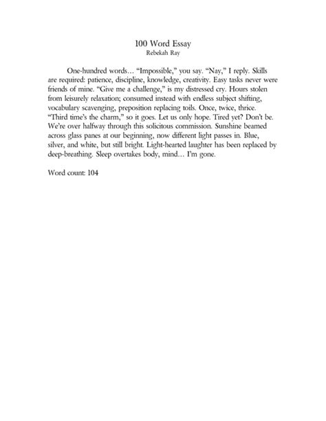 Crafting A 100 Word Essay Pdf