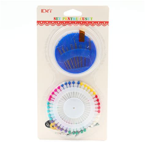 Комплект от 2 бр игли за шиене и игли за плетене Син Emag Bg