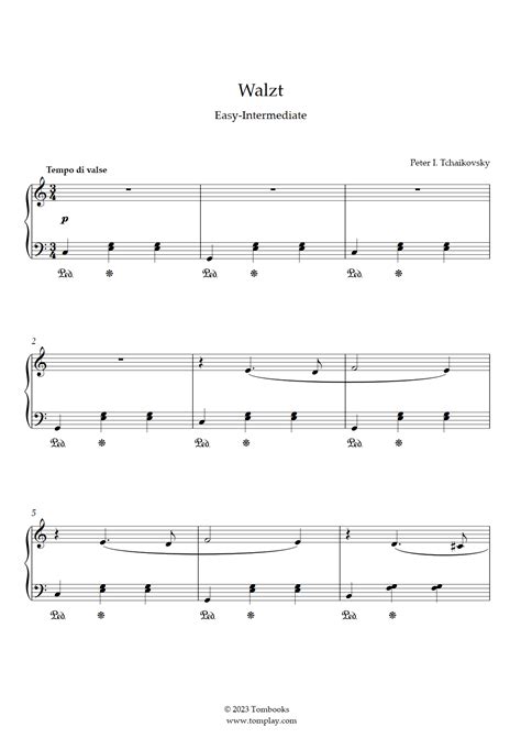 Swan Lake Opus 20a No 2 Waltz Tempo Di Valse Easyintermediate