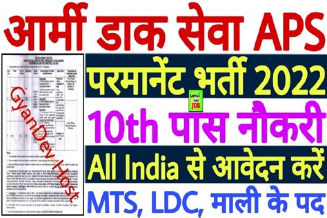 Big News Army Postal Service Recruitment 2022 23 Notification Out