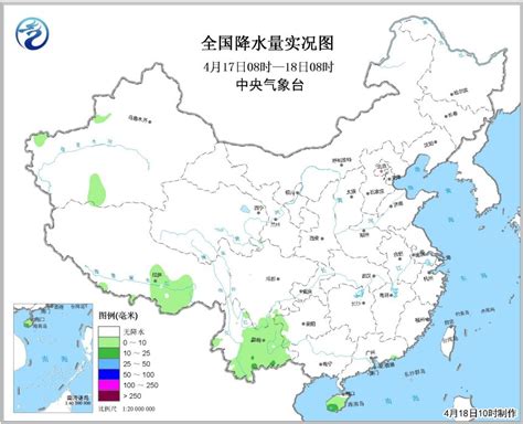 科学网—昨天我国降水稀少（20180418） 张学文的博文