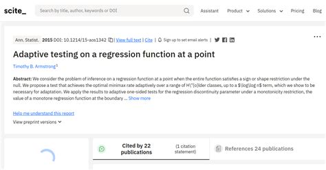 Citation Report Adaptive Testing On A Regression Function At A Point
