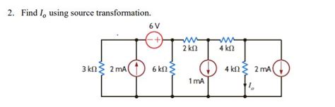 solved 2 find i using source transformation 6 v 1 ma
