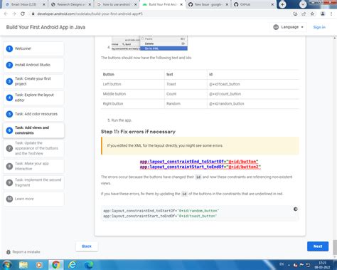 First Android App Codelab Issue 194 Google Developer Training