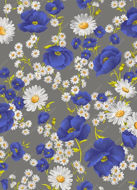 Premium Vector Spring Flower Solid Flower Repeat Pattern Design Vector Illustration