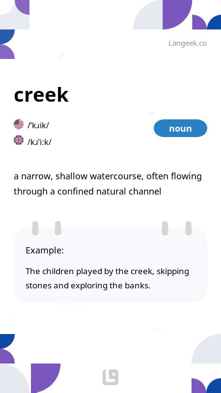 Definition Meaning Of Creek Picture Dictionary