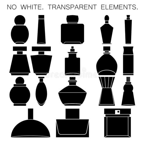 Conjunto De Botellas De Perfume Iconos Cuadrados Iconos Vectoriales Lineales Y De Contorno