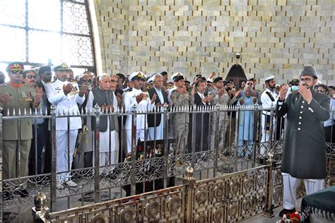 Federal Minister For Maritime Affairs Qaiser Ahmed Sheikh Offers Fateha At The Mausoleum Of