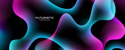 네온 웨이브 효과 장식이 있는 어두운 공간에 화려한 추상 배경 빛나는 역동적인 색상의 현대적인 배너입니다 웹 전단지 카드 또는