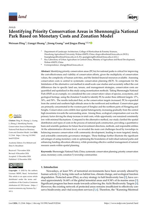 PDF Identifying Priority Conservation Areas In Shennongjia National