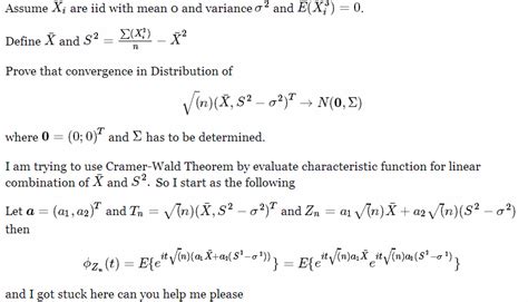 Assume Xi Are Iid With Mean O And Variance Sigma Chegg Com
