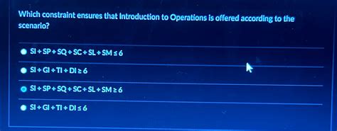 Solved Which Constraint Ensures That Introduction To