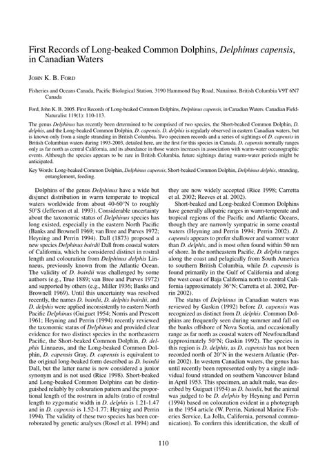 Pdf First Records Of Long Beaked Common Dolphins Delphinus Capensis