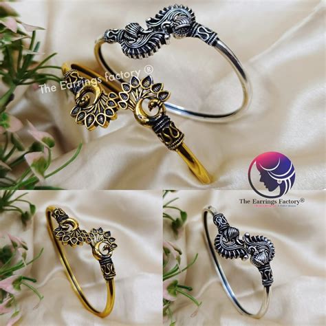 Trending Silver Golden Peacock Bracelet The Earrings Factory