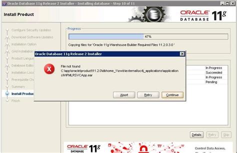 Failed To Install Oracle Database 11g
