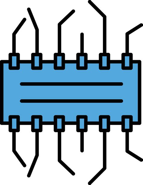 Integrated Circuit Chip Icon In Blue Color Vector Art At Vecteezy