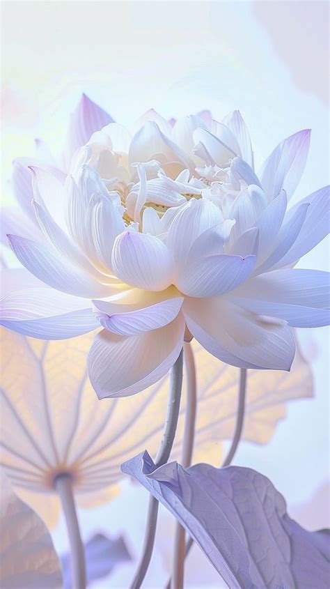 수채화 스타일의 흰 연꽃