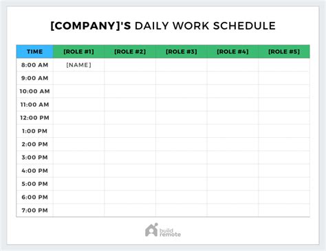 Work Schedule Templates Excel