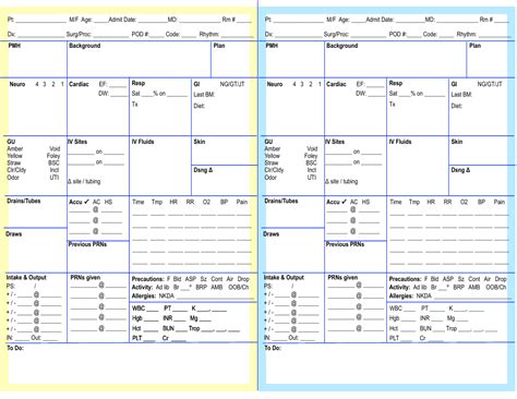 Telemetry Brain Sheet Templates Four Patients Download Printable Pdf