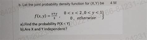 Solved B Let The Joint Probability Density Function For Chegg