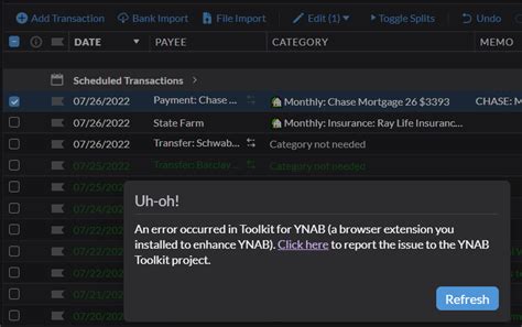 Bug Toolkit Causing Ynab To Crash When Selecting An Item In Accounts